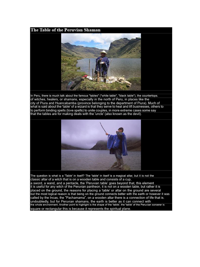 Peruvian Shaman's Magical Tables Explained | PDF | Witchcraft | Bronze