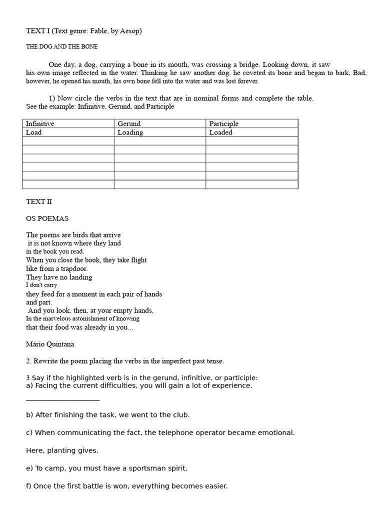 Nominal Forms of the Verb Activities | PDF | Language Families | Languages