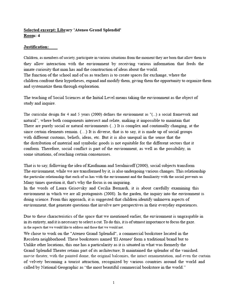 Teaching Sequence For The Early Childhood Level of Social Sciences: El ...
