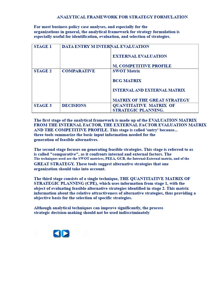 Strategy Formulation Framework Guide | PDF | Strategic Management ...