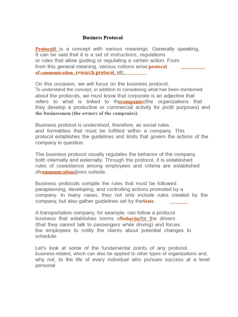 Business Protocol | PDF | Business | Social Psychology