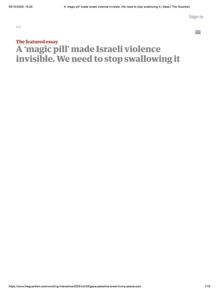 A ‘Magic Pill’ Made Israeli Violence Invisible. We Need to Stop ...