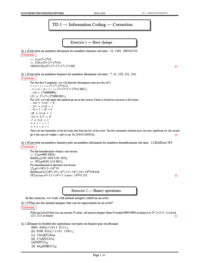 M1101-Td-01-Correction Coding | PDF | Key (Cryptography) | Encryption