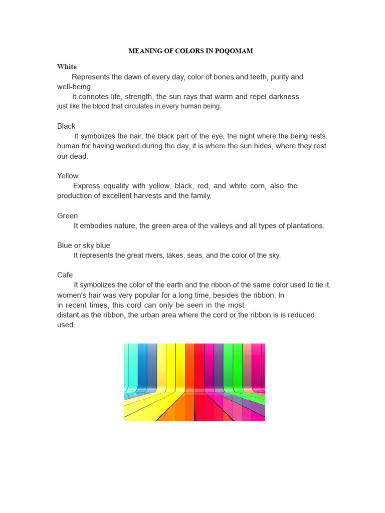 Meaning of Colors in Poqomam | PDF