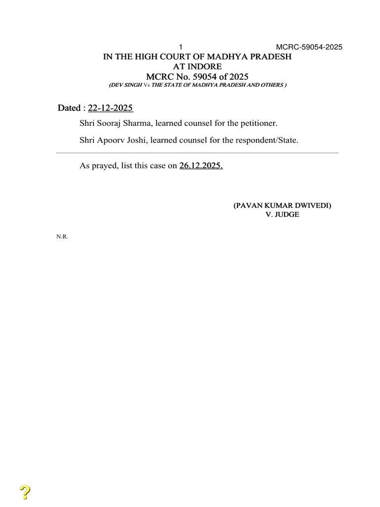 MCRC 59054 of 2025 Case Update | PDF