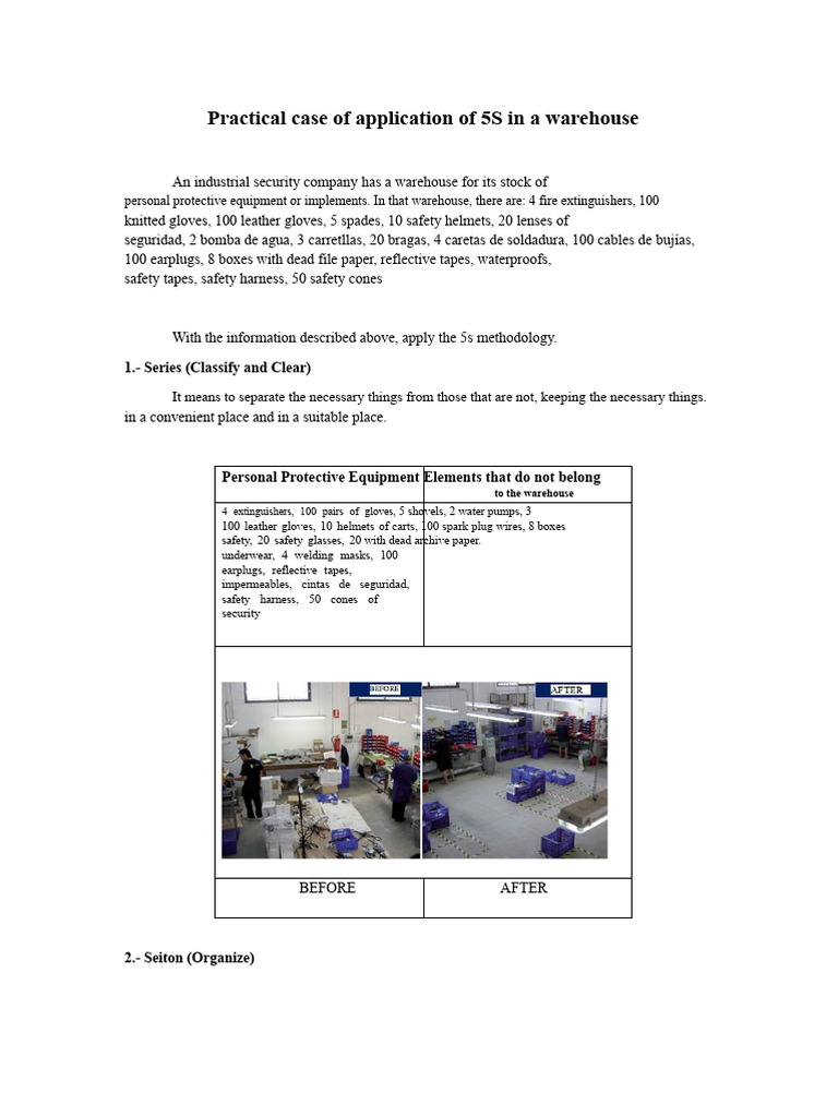Practical Case of Application of 5S in A Warehouse | PDF | Disciplines ...