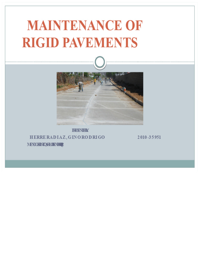 Maintenance of Rigid Pavements | PDF | Concrete | Road Surface