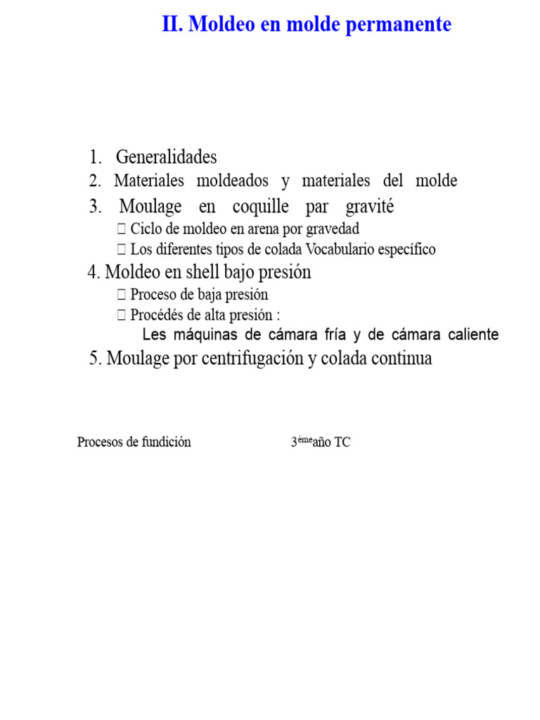 Procesos de fundición-II-Molde permanente | PDF | Aleación | Aluminio