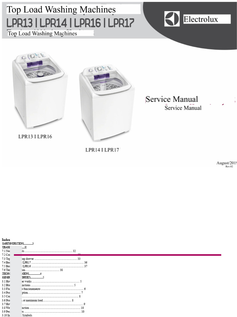 Manual for Top Load Washing Machines LPR13 LPR14 LPR16 LPR17 | PDF ...