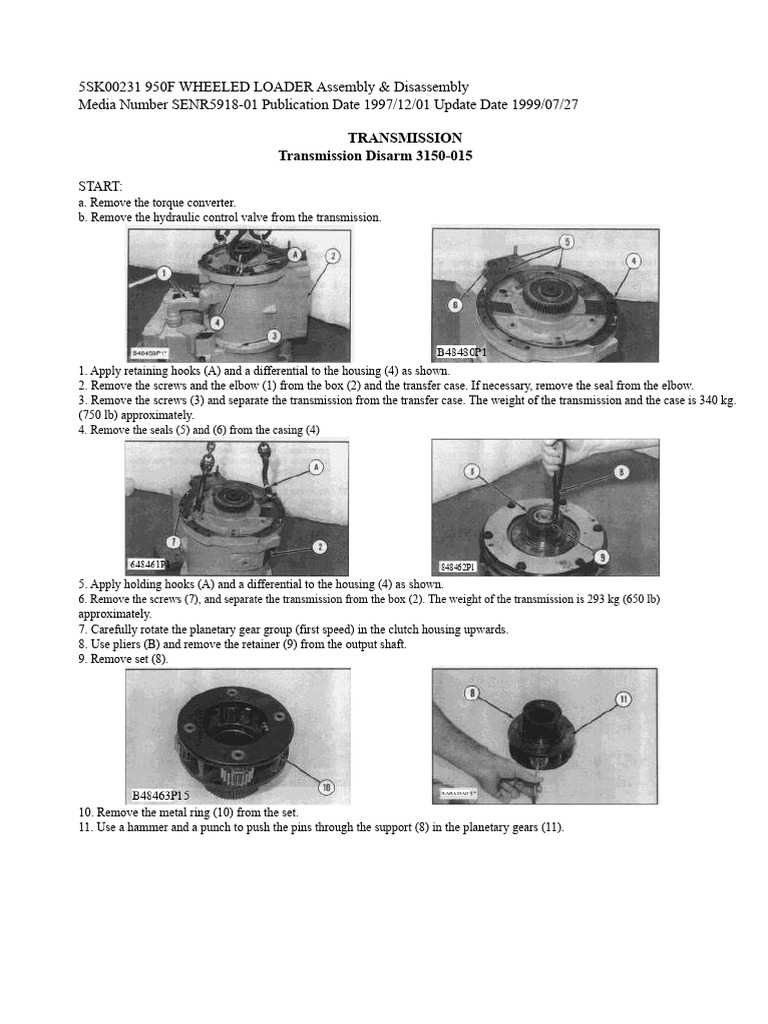 950F Wheeled Loader Transmission Guide | PDF | Clutch | Machines