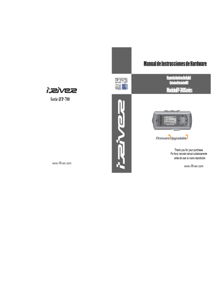 Manual de Iriver iFP-799 | PDF | Microsoft Windows | USB