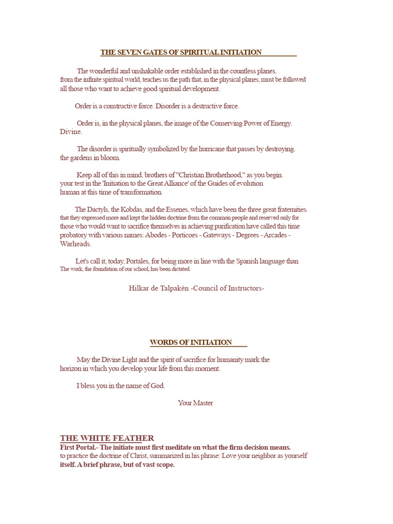 Seven Gates of Spiritual Initiation | PDF | Soul | Jesus