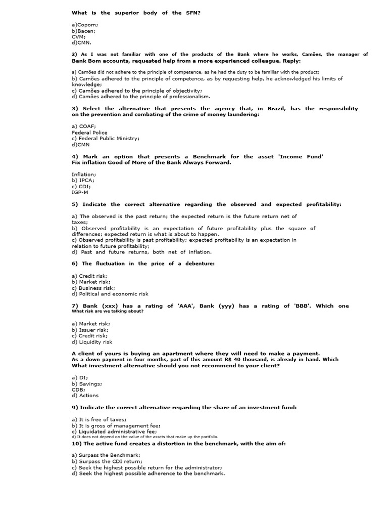 Anbid CPA 10 Simulation: 200 Questions with Answer Key | PDF | Bonds ...