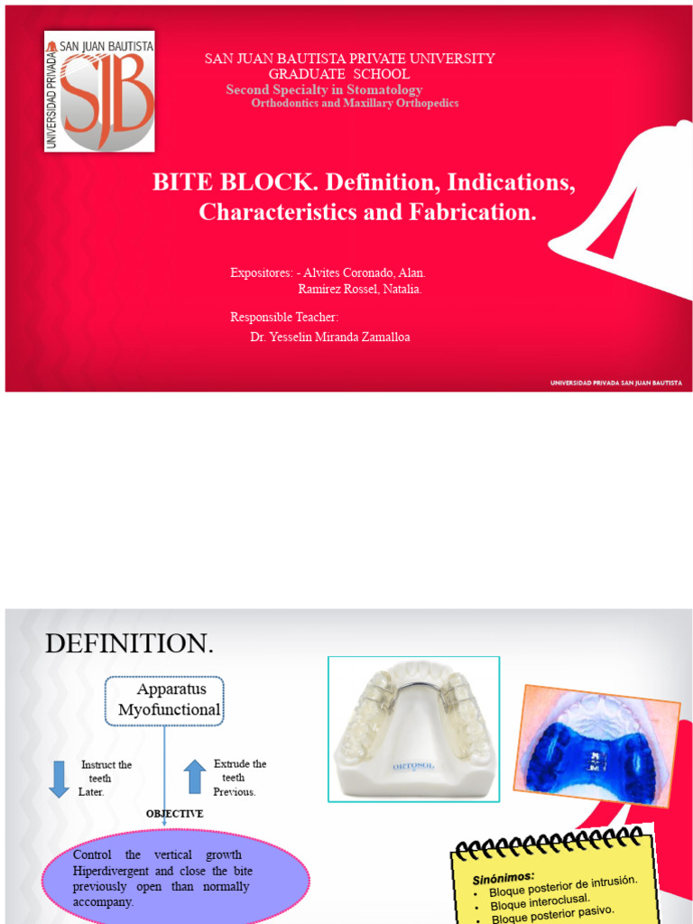 BITE BLOCK. Alvites - Ramírez | PDF | Orthodontics | Mouth