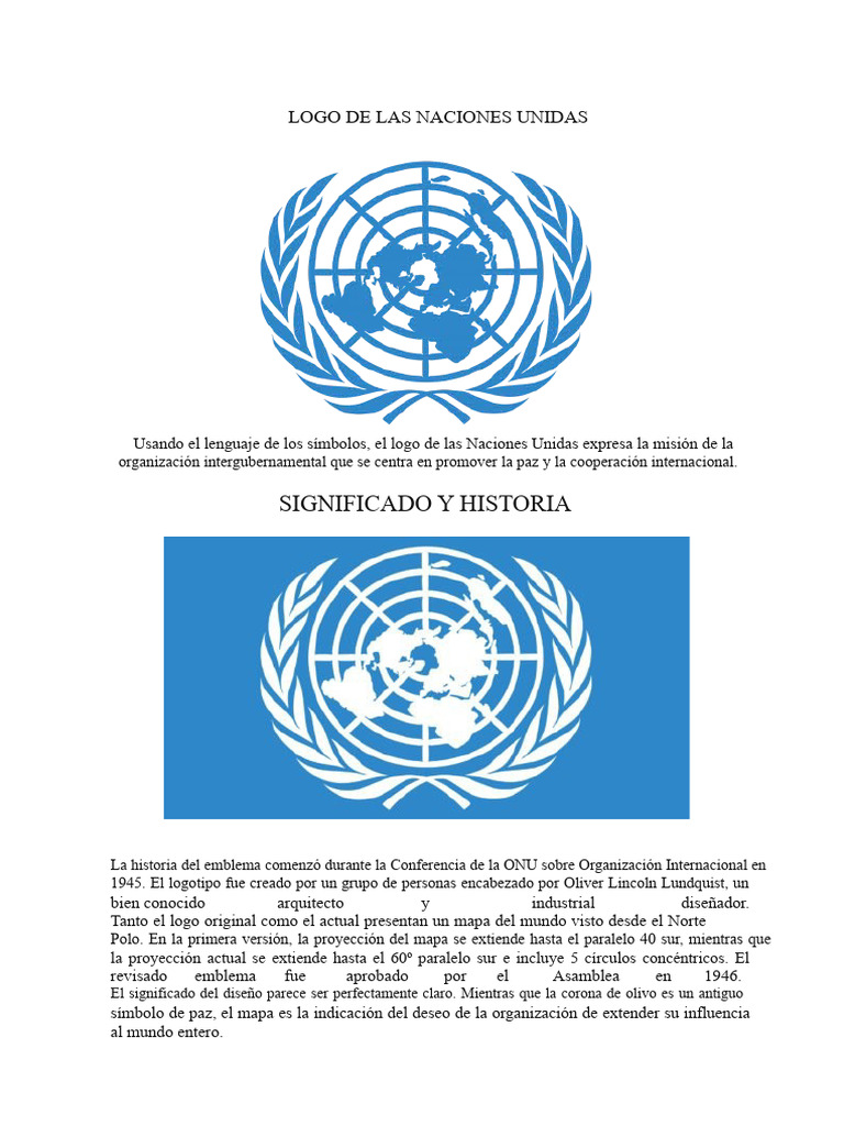 Logo de las Naciones Unidas | PDF | Naciones Unidas | Relaciones ...