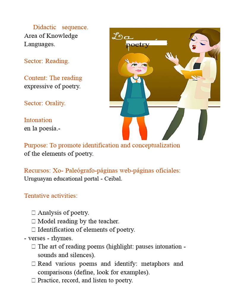 Didactic Sequence of Poetry. | PDF