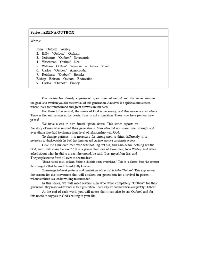 Arena Series - Arena Outbox - May-Jun 2019 | PDF | Christian Revival ...