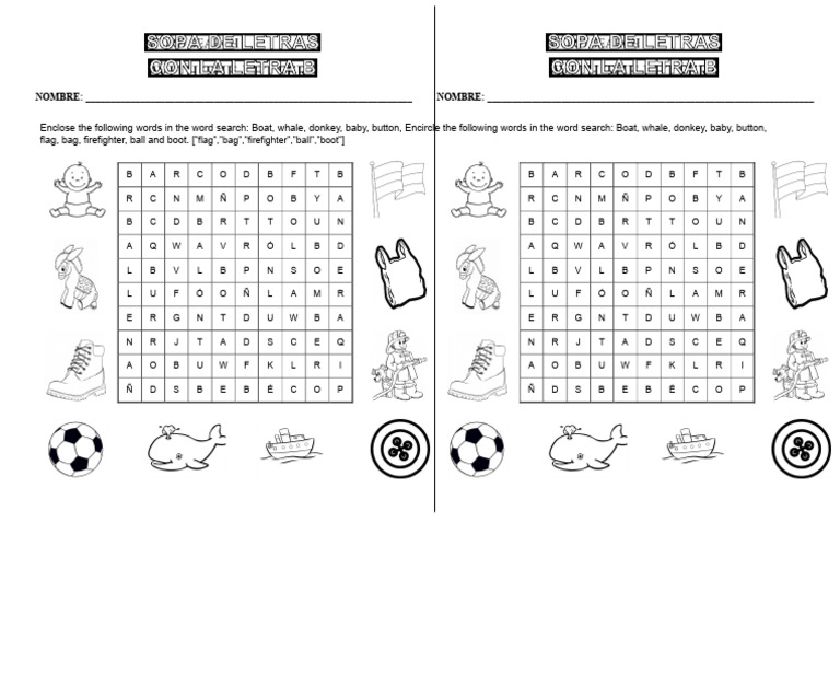 Word Search With The Letter B | PDF