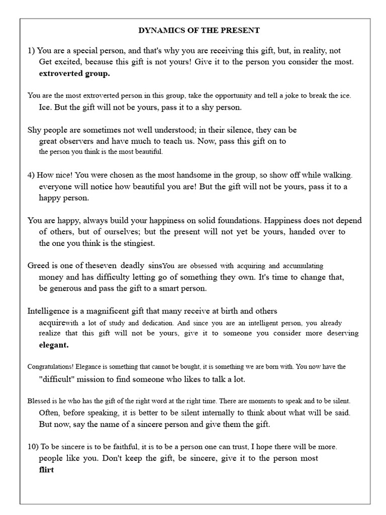 Dynamics of the present.docx | PDF