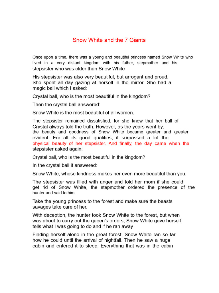 another Snow White and the 7 giants | PDF | Snow White | Folklore