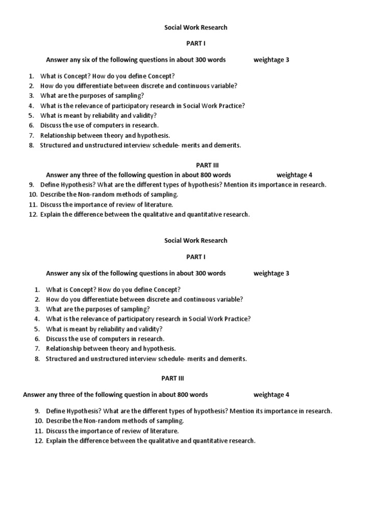 Overview of Social Work Research Methods | PDF