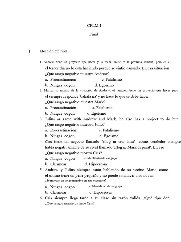 CFLM 1 final | PDF
