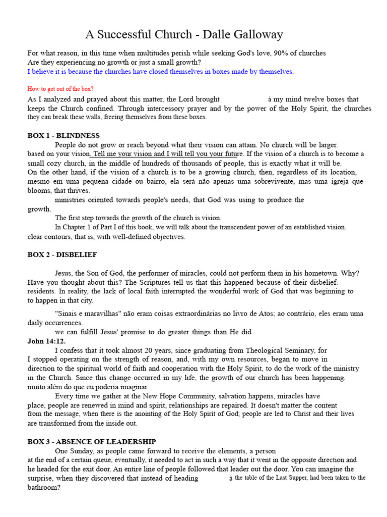 A Successful Church Summary | PDF | Prayer | Jesus