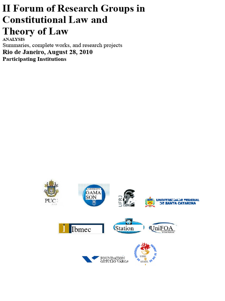 Proceedings of the II Forum of Research Groups in Constitutional Law ...