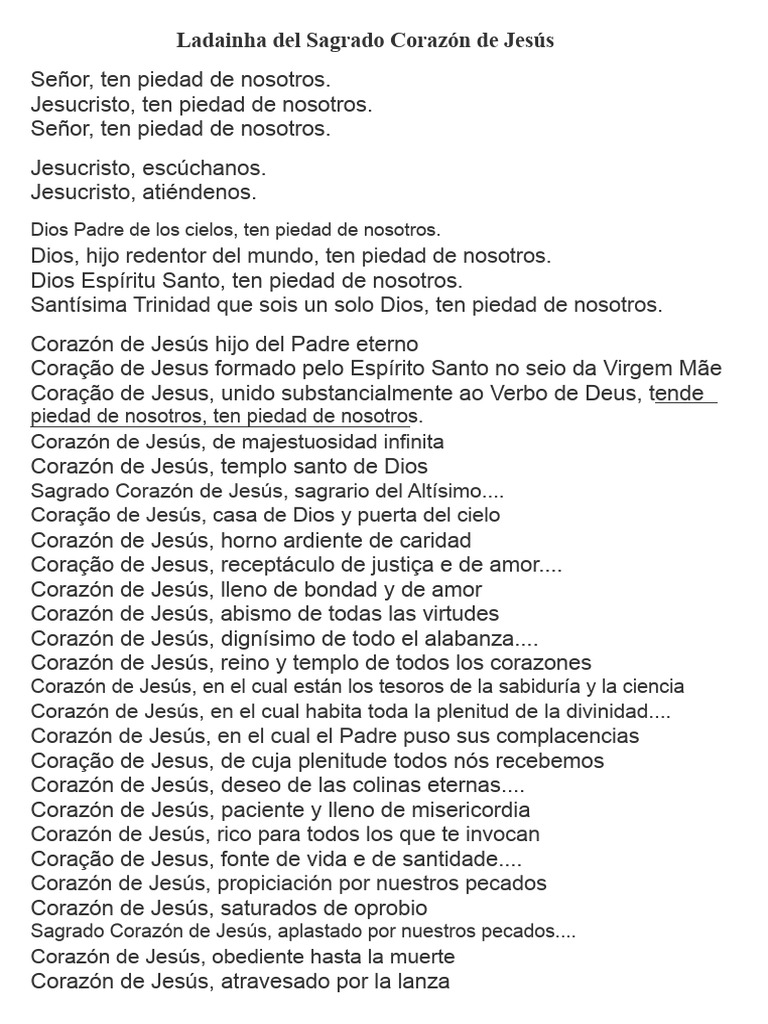 Letanía del Sagrado Corazón de Jesús.docx | PDF