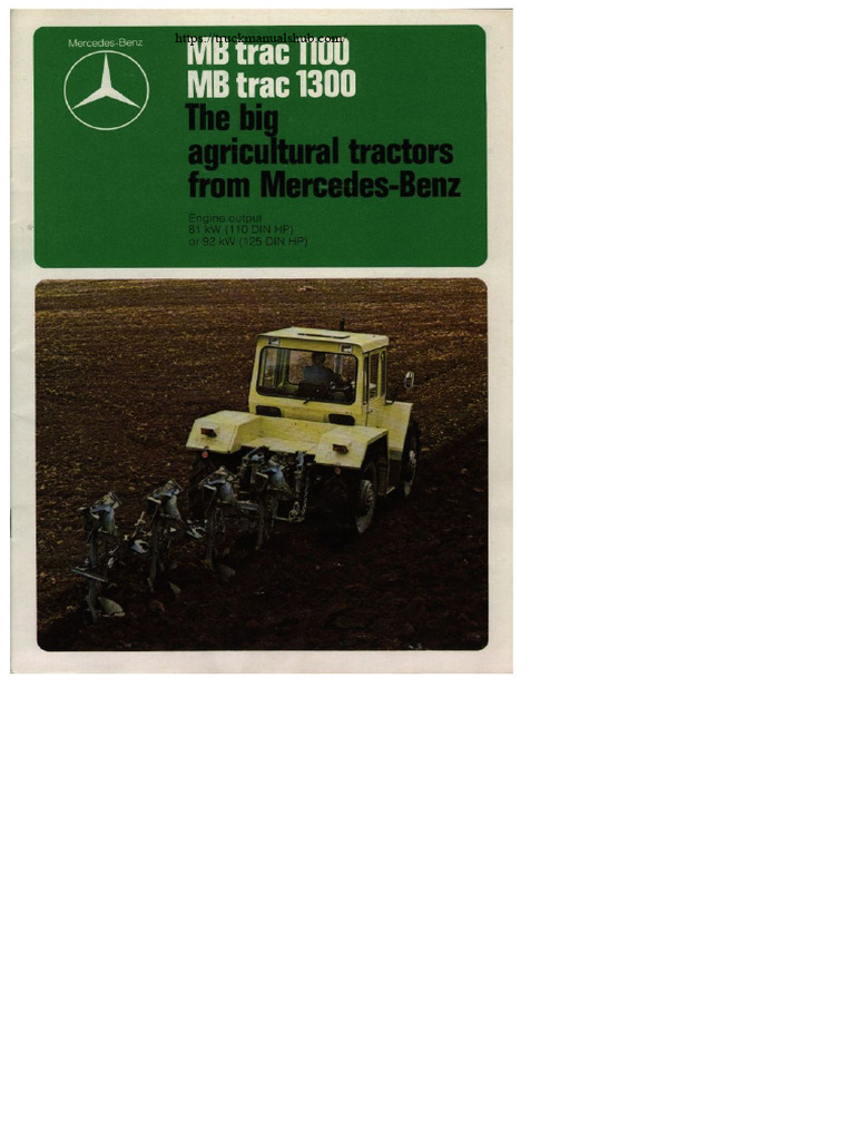 Mercedes Benz MB-trac 1100 - Brochura e Especificações Do MB Trac 1300 ...
