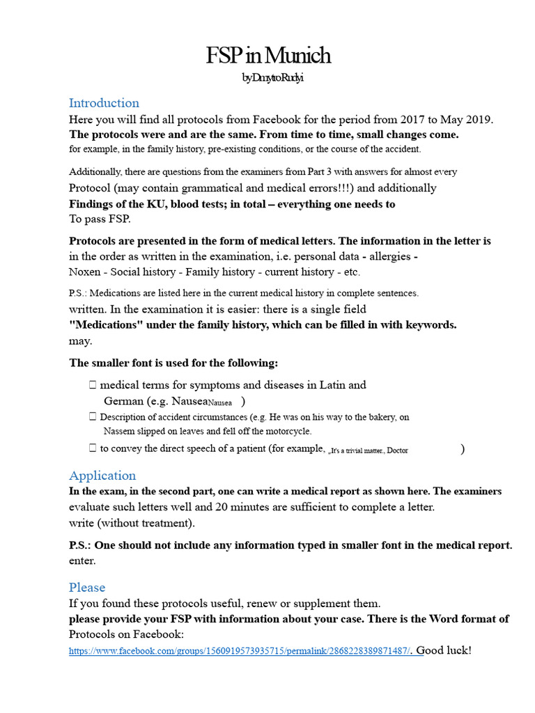 FSP in Munich - Medical letters from all protocols | PDF | Thyroid ...