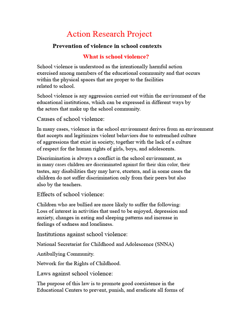 Preventing School Violence: Key Insights | PDF | Violence | Bullying