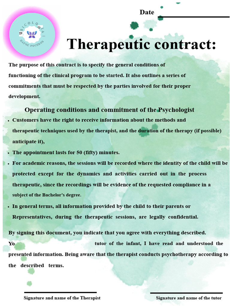 Therapeutic contract and interview. Language | PDF | Psychotherapy ...
