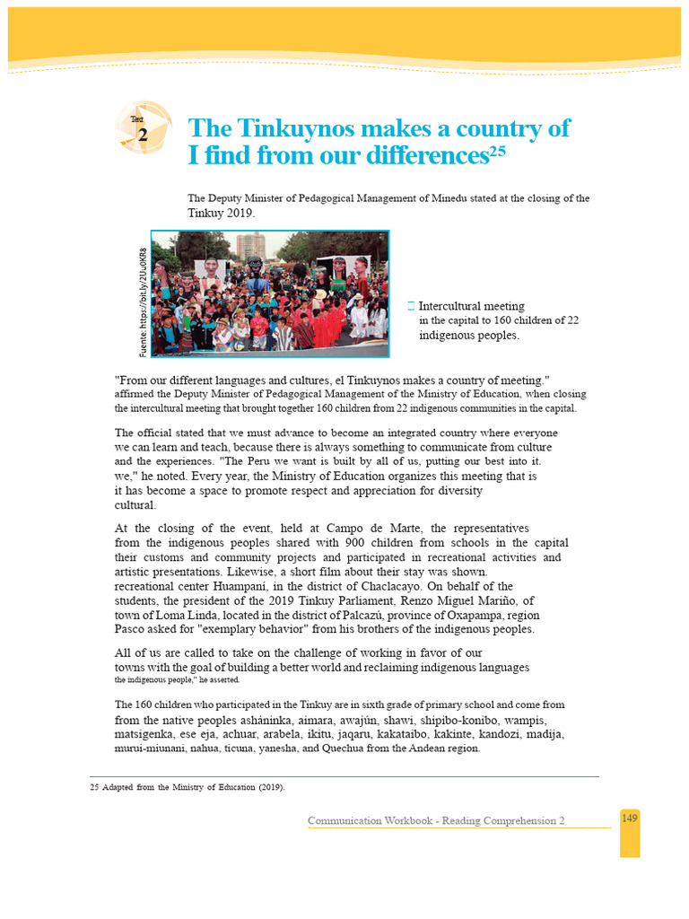 Tinkuy 2019: Celebrating Indigenous Cultures | PDF | Language Families ...