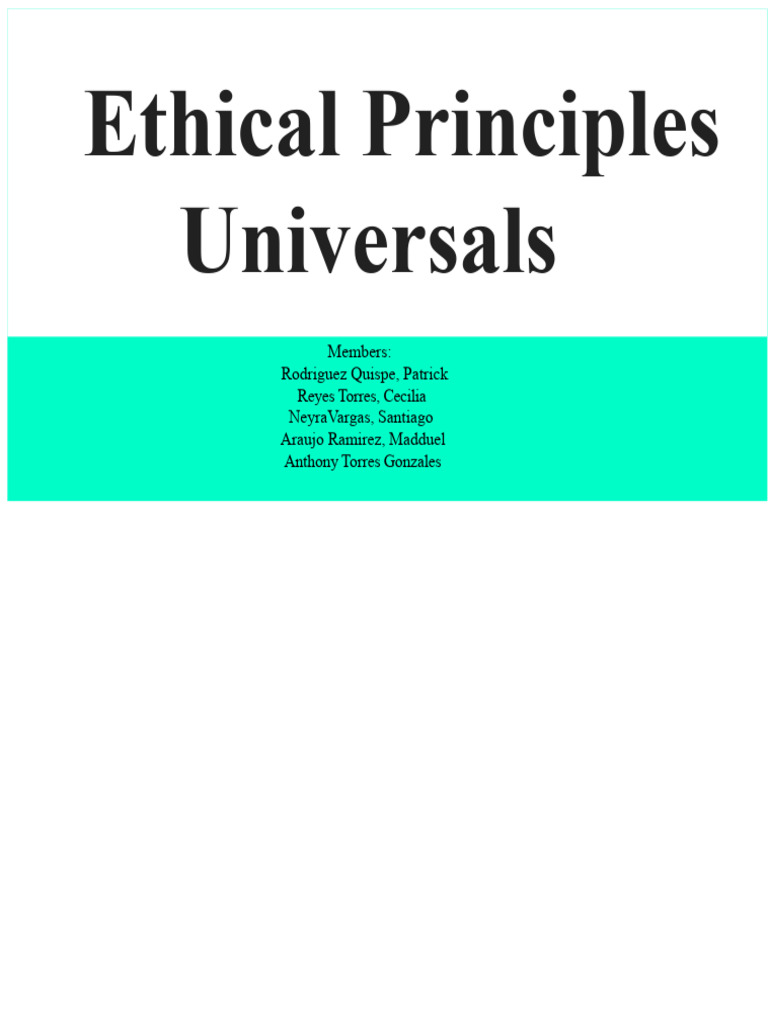 Graphic Organizer Universal Ethical Principles Business Sciences Group ...