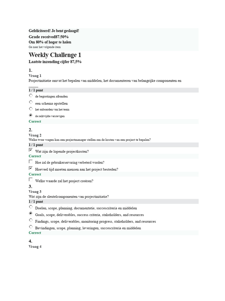 Gefeliciteerd Met Wekelijkse Uitdaging 1 | PDF