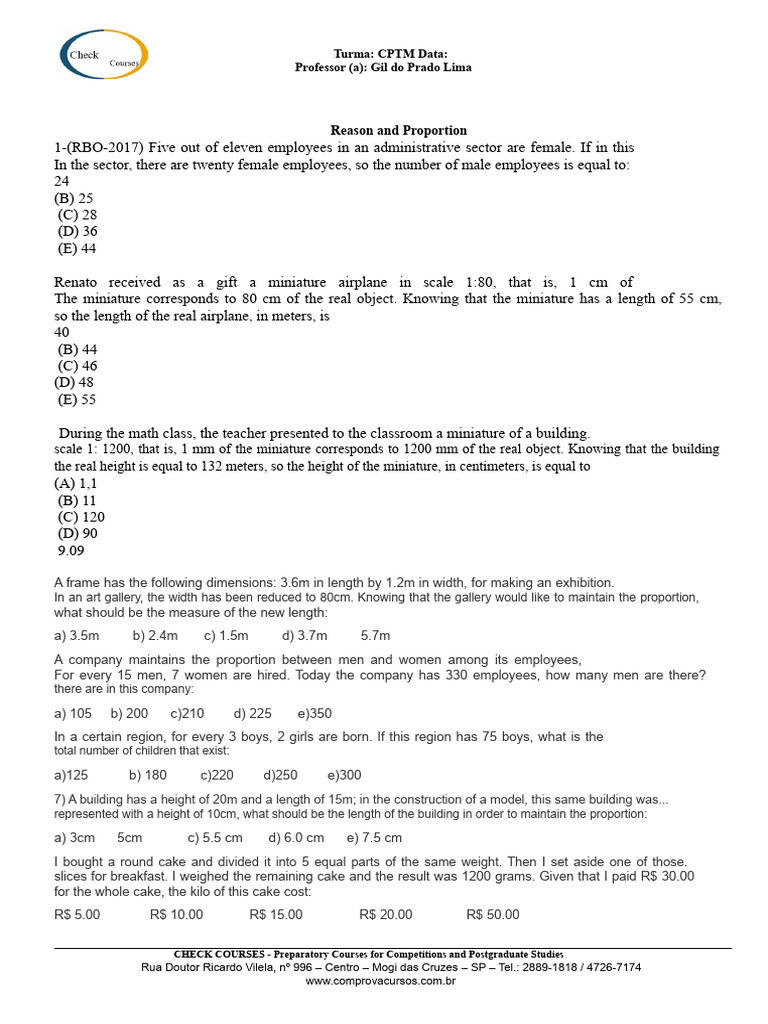 Reason and proportion - simulated (2) | PDF | Ratio | Mathematics