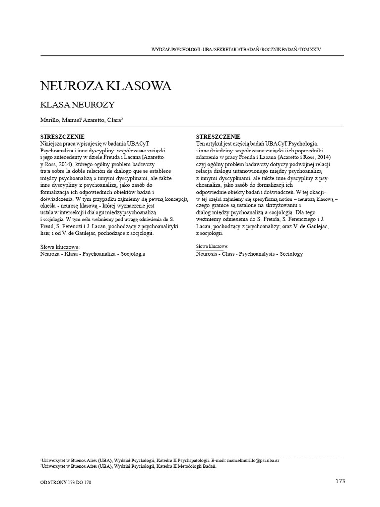 Murillo. Neuroza Klasowa | PDF