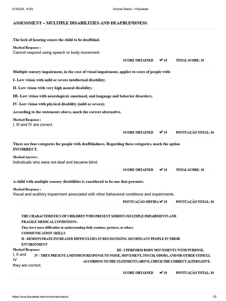 Assessment of Deafblindness and Disabilities | PDF | Visual Impairment ...