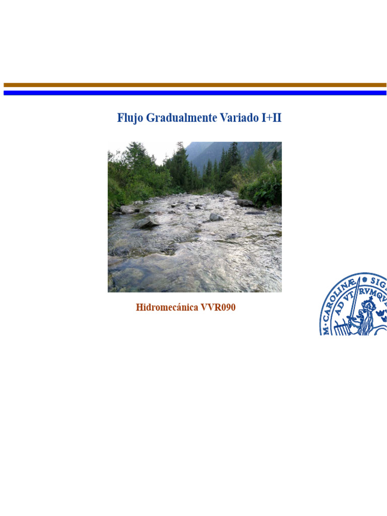 Lecture13 Flujo Variado Gradualmente1 2 PDF | PDF | Canal | Reservorio