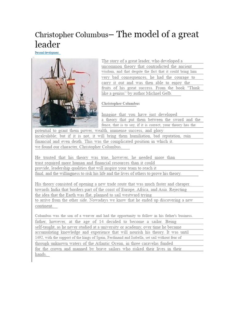 Columbus: Leadership Lessons for Success | PDF | Christopher Columbus