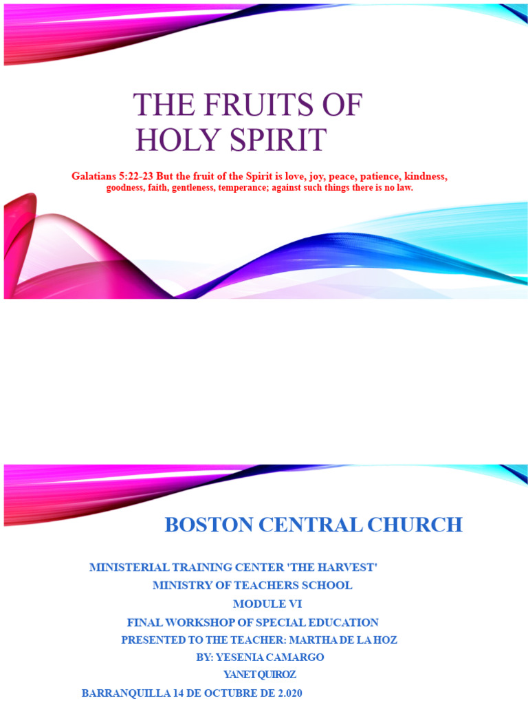 Fruits of the Holy Spirit Explained | PDF