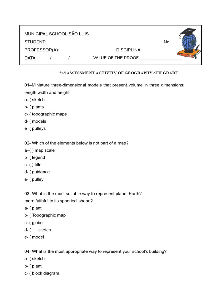 GEOGRAPHY TEST | PDF | Map | Cartography