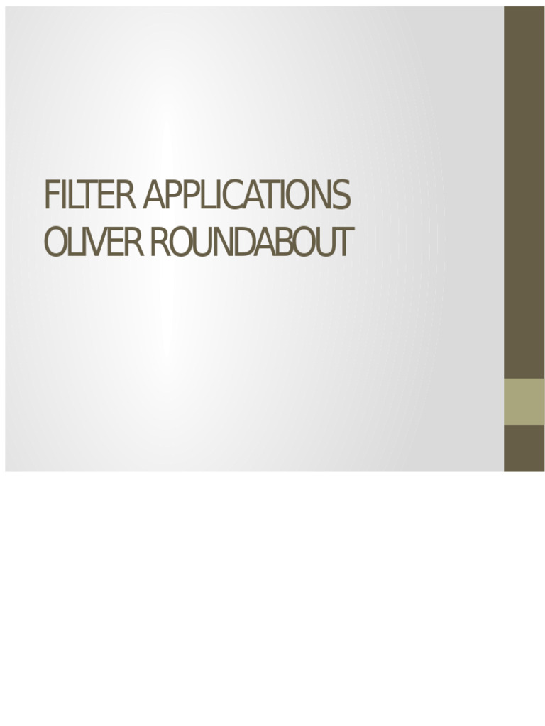 Oliver Roundabout Rotary Filter Applications | PDF