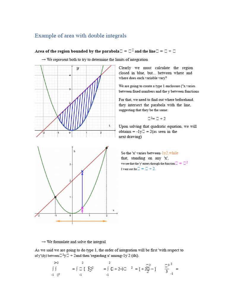 Example of area with double integrals.pdf | PDF | Integral | Variable ...