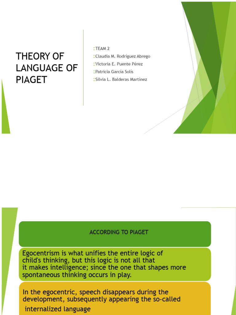 Piaget's Language Theory | PDF | Thought | Reason