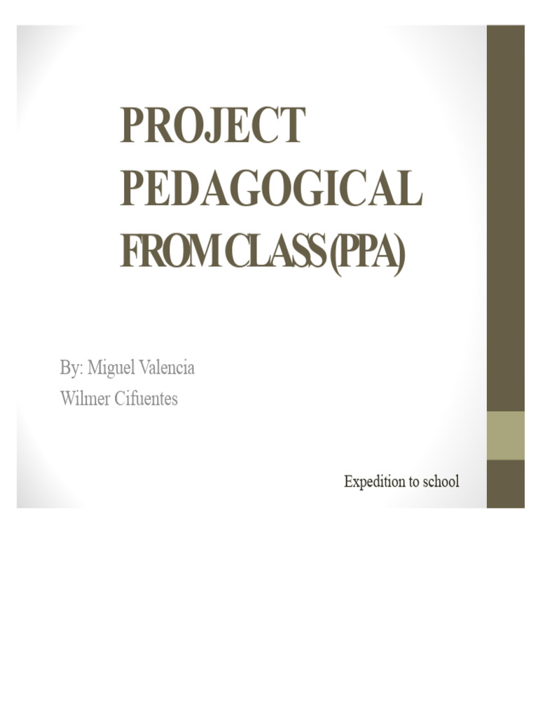 Classroom Pedagogical Project (Ppa) | PDF | Learning | Pedagogy