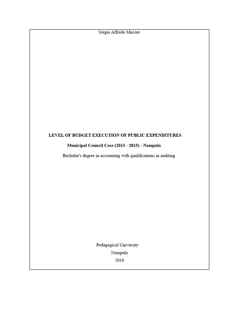 Level of Budget Execution of Public Expenditures | PDF | Government ...