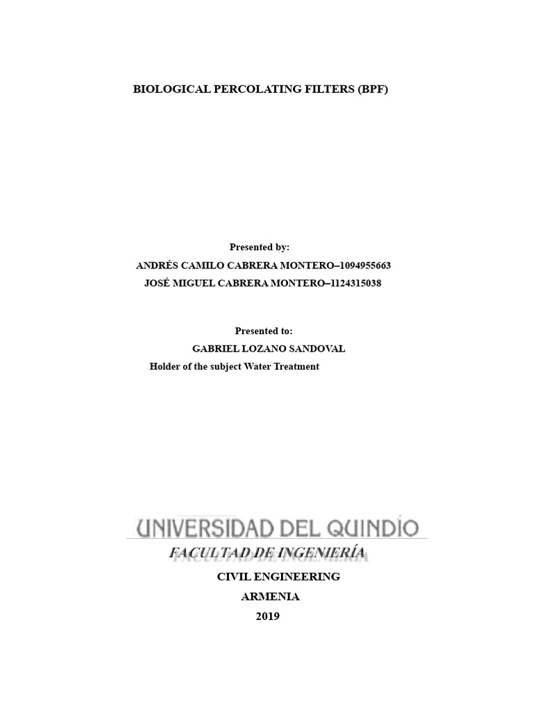 Biological Percolating Filters Overview | PDF | Sewage Treatment ...