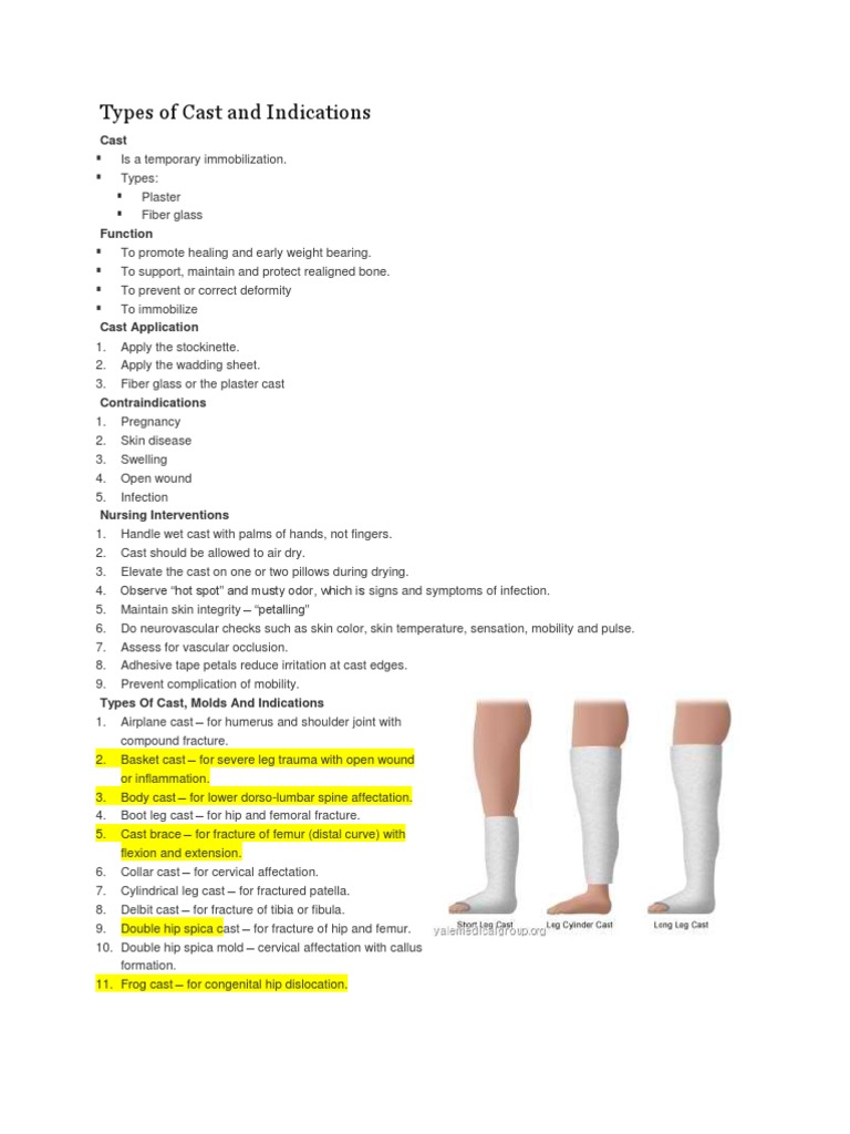 Types of Casts and Their Indications | PDF | Hip | Arm